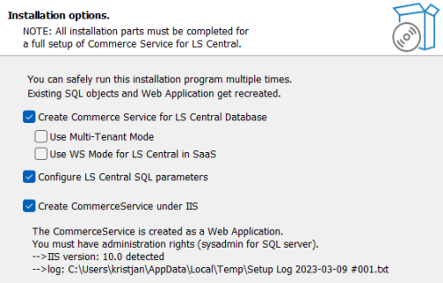 Install Commerce Service